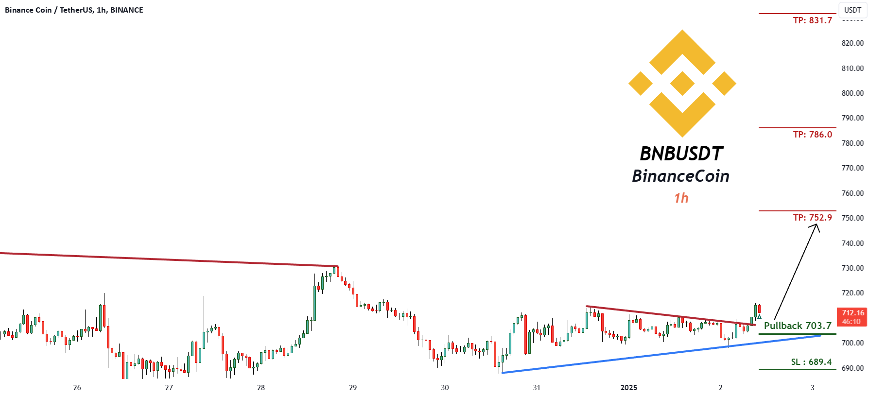 تحلیل تکنیکال BNB/USDT: الگوی صعودی جذاب - 13 دی